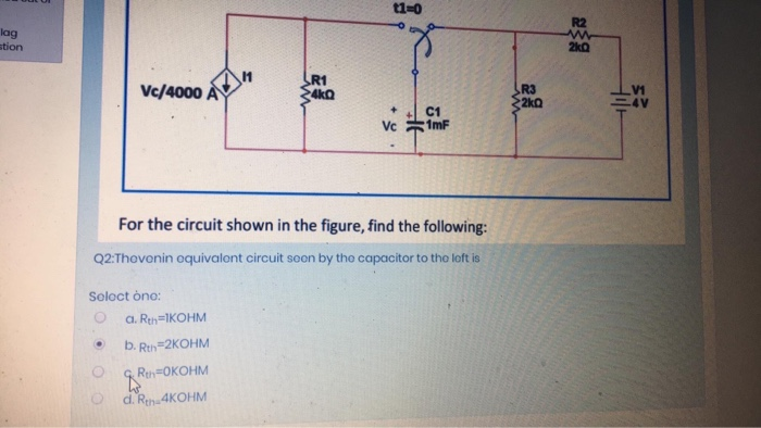 Solved Vc/4000 AY LV -4V For the circuit shown in the | Chegg.com