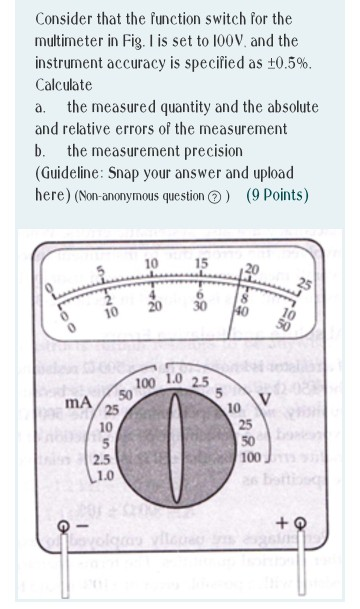 Solved Consider that the function switch for the multimeter | Chegg.com
