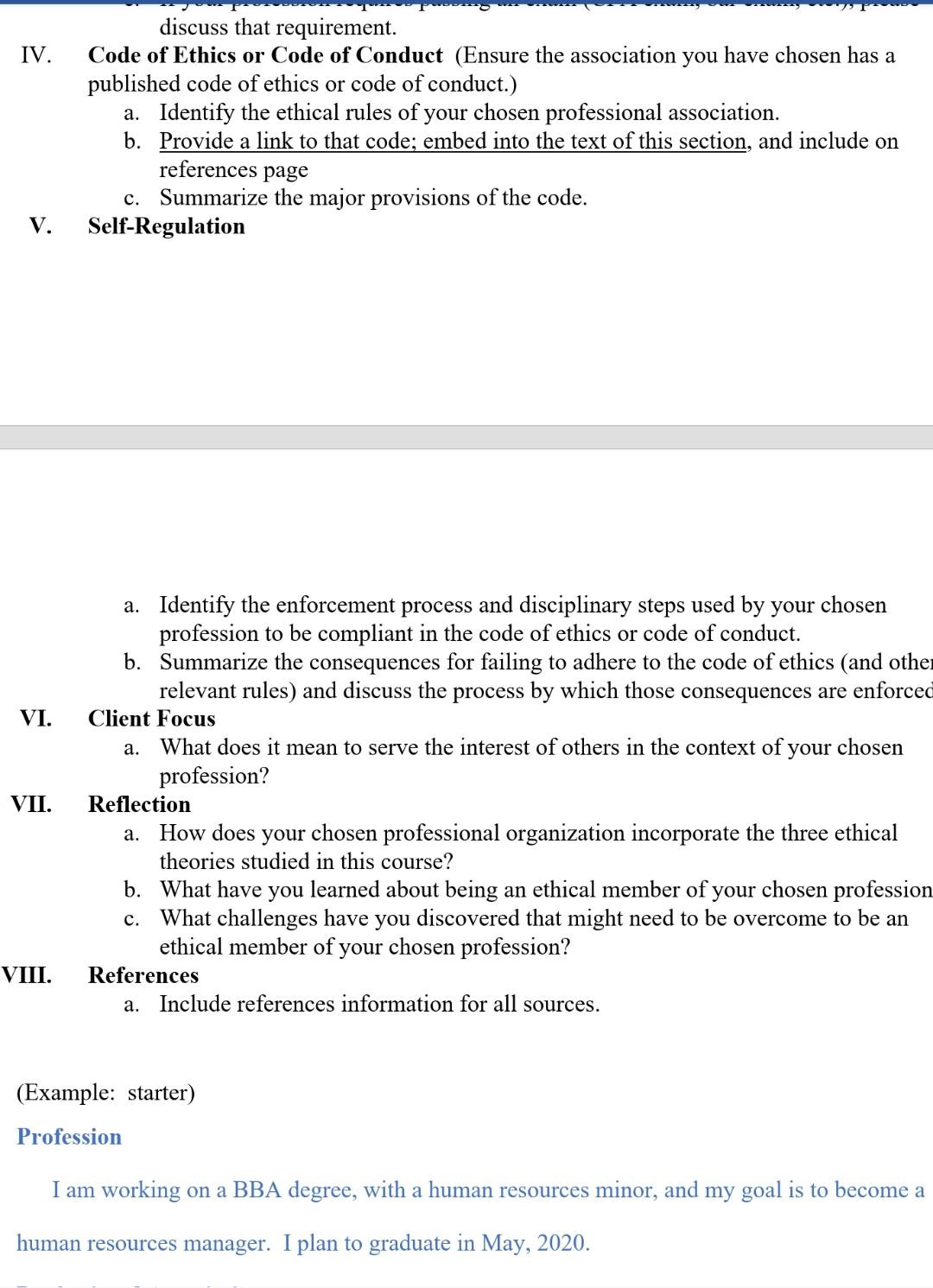Professional Etmics Assignment Instructions: 1. | Chegg.com