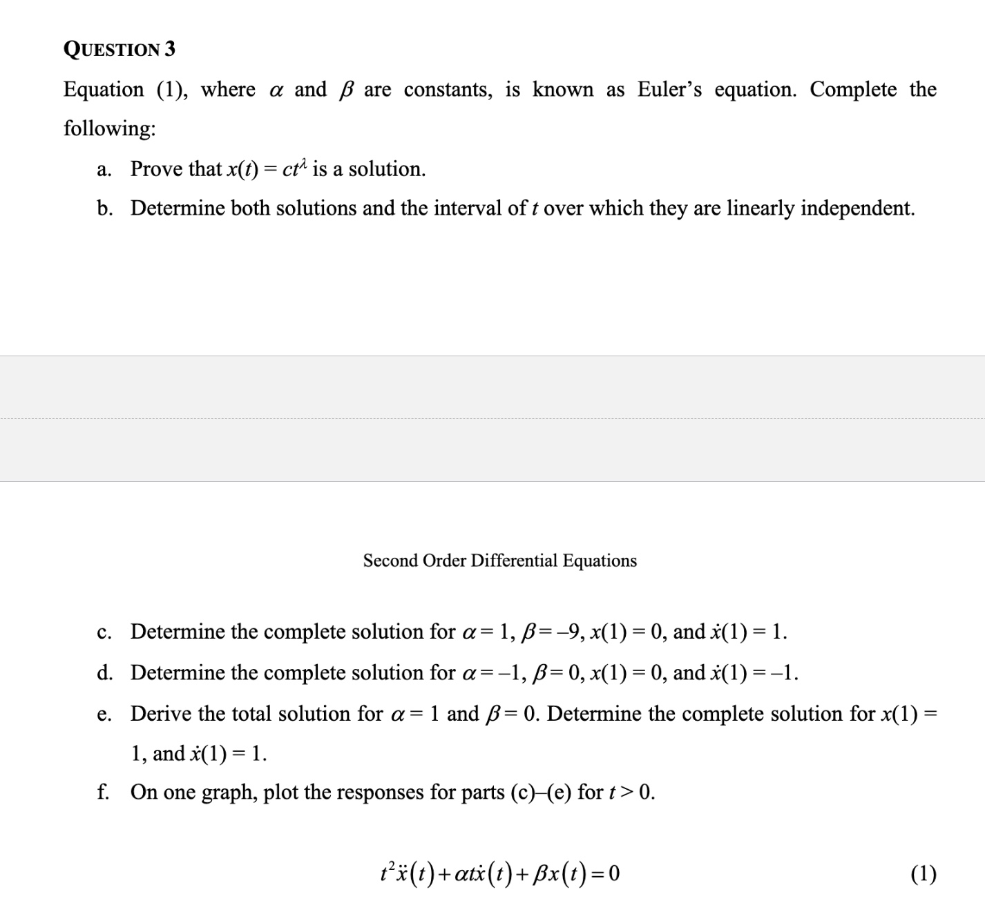 Solved c. ﻿Determine the complete solution for | Chegg.com
