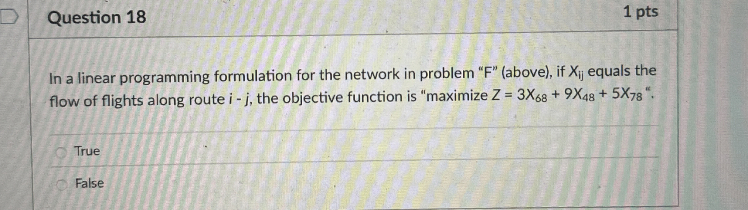 Solved Question 181 ﻿ptsIn a linear programming formulation | Chegg.com