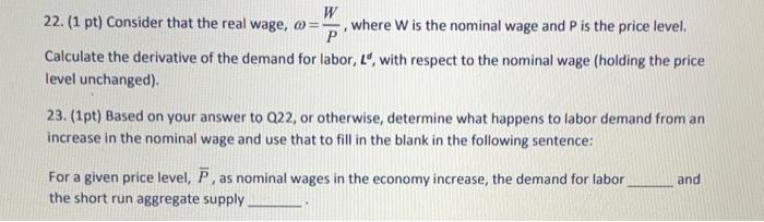 Solved This question is about the sticky wage model. | Chegg.com