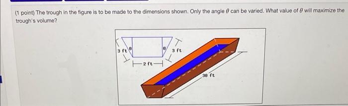 Solved The trough in the figure is to be made to the | Chegg.com