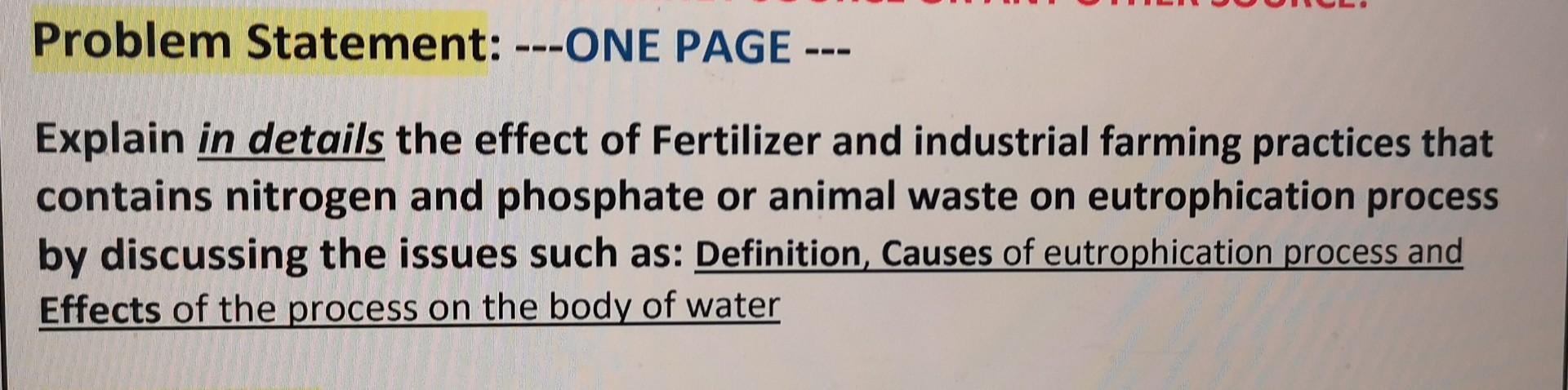 Solved Problem Statement: --ONE PAGE -.- Explain in details | Chegg.com
