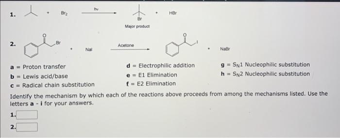 Solved 2. - Nar Acetone a= Proton transfer d= Electrophilic | Chegg.com