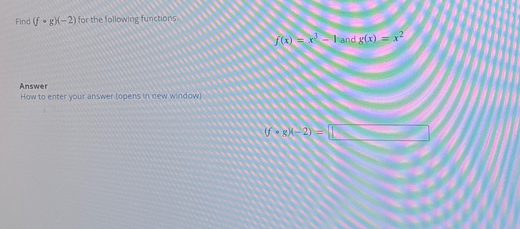 Solved Find F G 2 ﻿for The Following Functions F X X3 1