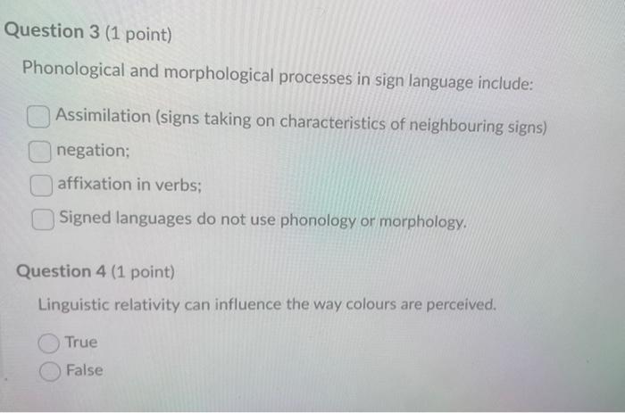 Solved Phonological and morphological processes in sign | Chegg.com
