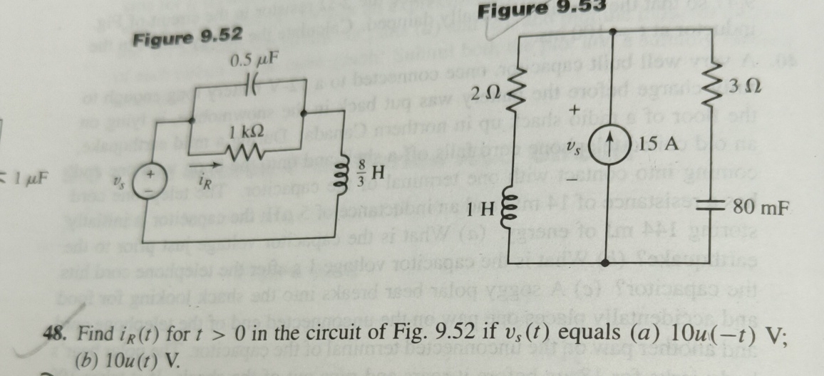 Solved Figure 9.52Find iR(t) ﻿for t>0 ﻿in the circuit of | Chegg.com