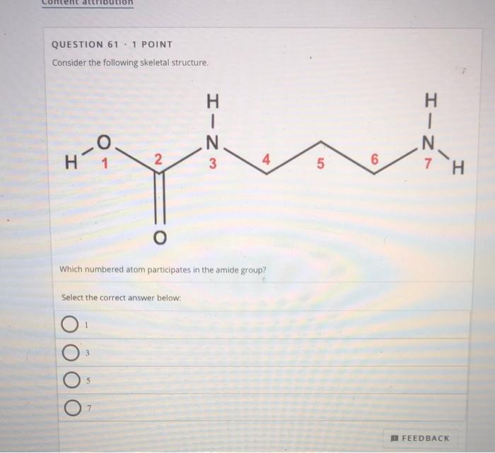 Solved QUESTION 61 . 1 POINT Consider the following skeletal | Chegg.com