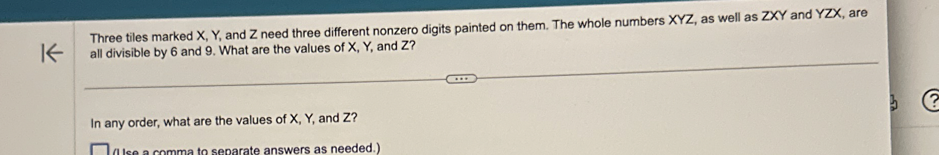 Solved Three tiles marked x,Y, ﻿and Z ﻿need three different | Chegg.com
