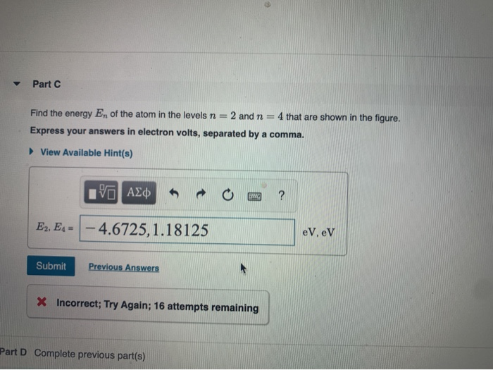 Solved Electron Atom Constants Learning Goal: To practice | Chegg.com