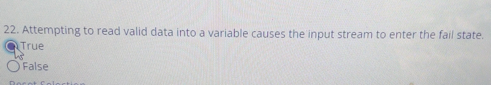 Solved Attempting to read valid data into a variable causes | Chegg.com