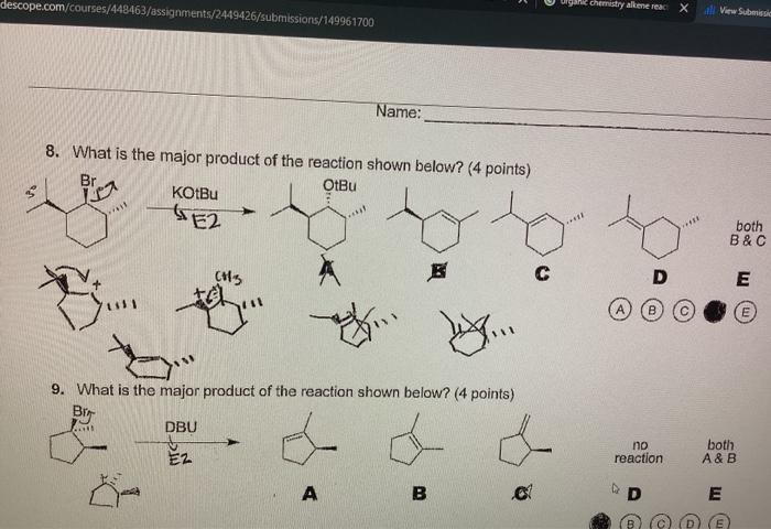 Solved 8. What is the major product of the reaction shown | Chegg.com