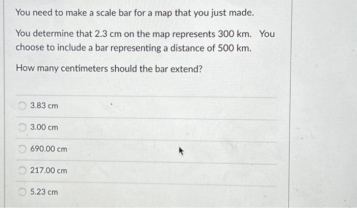 Solved You need to make a scale bar for a map that you just | Chegg.com