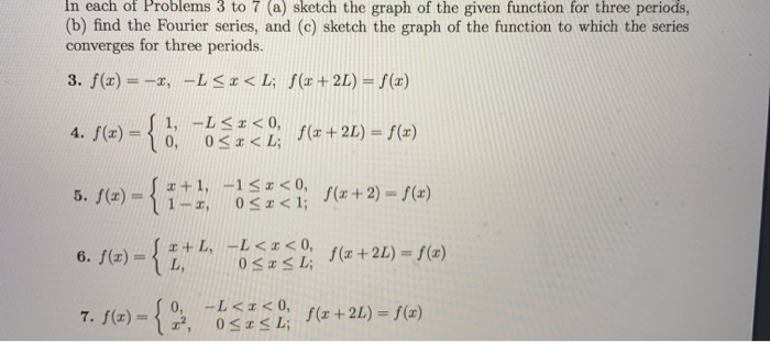 Solved In each of Problems 3 to 7 (a) sketch the graph of | Chegg.com