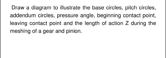 Solved Draw a diagram to illustrate the base circles, pitch | Chegg.com