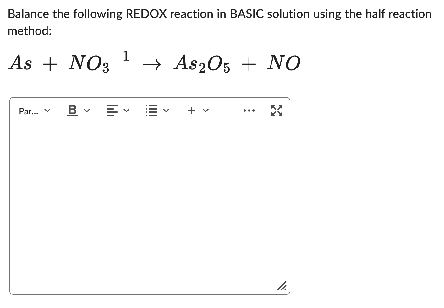 Solved Balance the following REDOX reaction in BASIC | Chegg.com