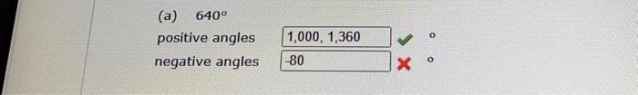 Solved (a) 640∘ positive angles negative angles | Chegg.com