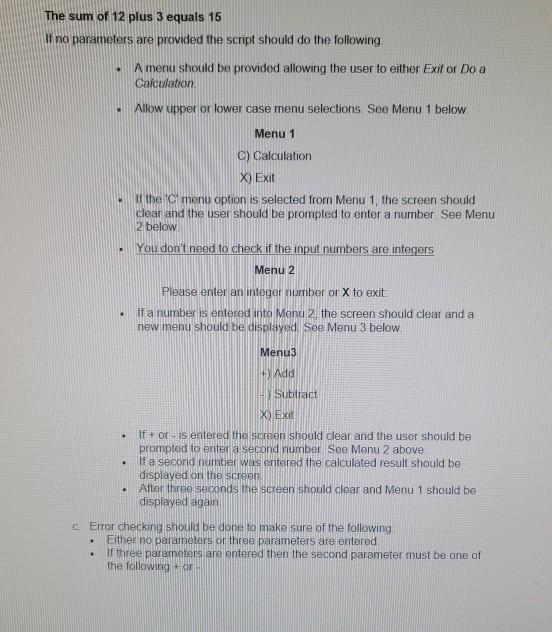 Solved You will create a script file to perform basic | Chegg.com