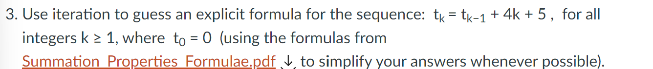 Solved Use iteration to ﻿guess an ﻿explicit formula for the | Chegg.com