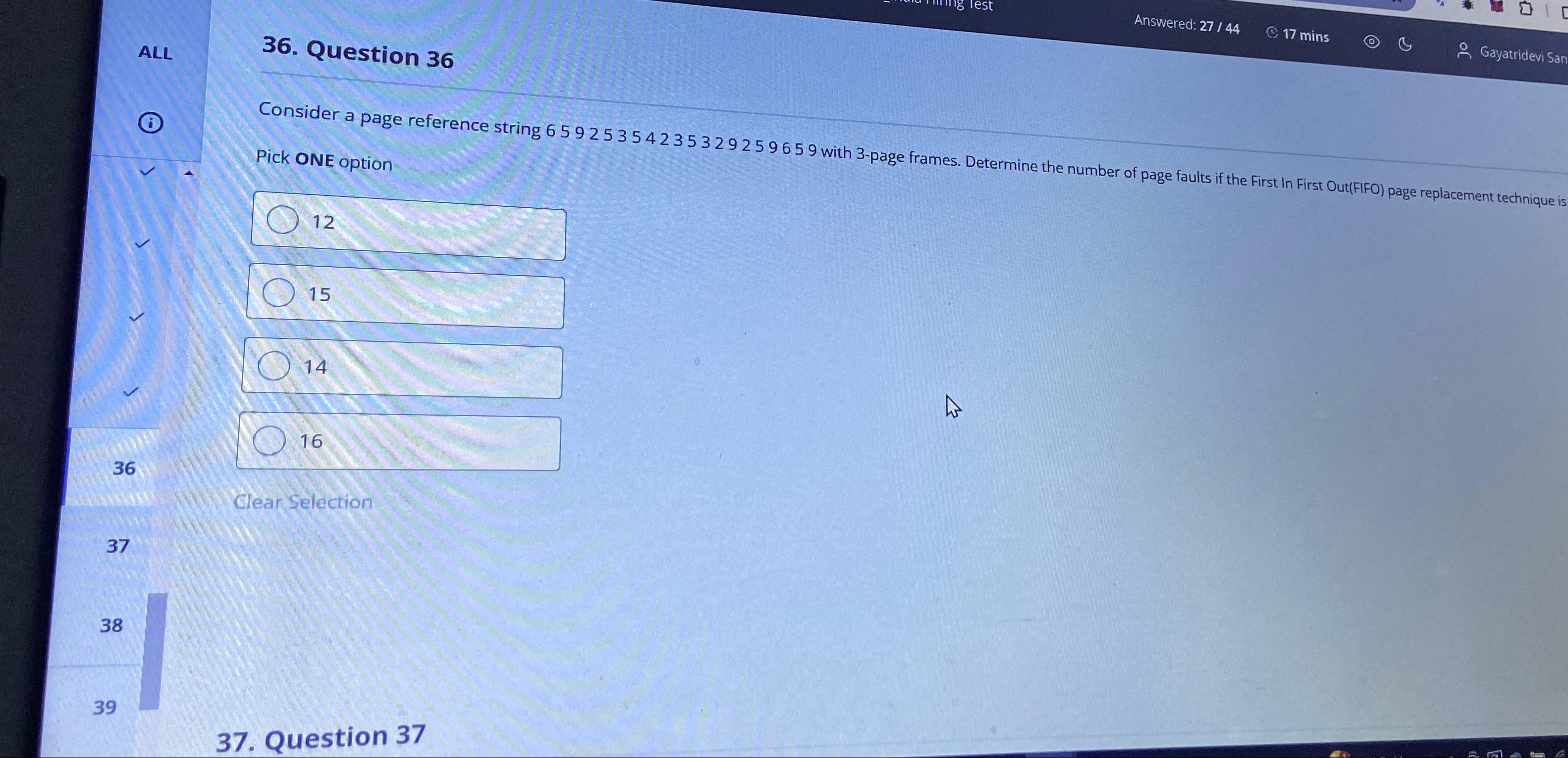 Solved ALL36. ﻿Question 36Consider a page reference string | Chegg.com