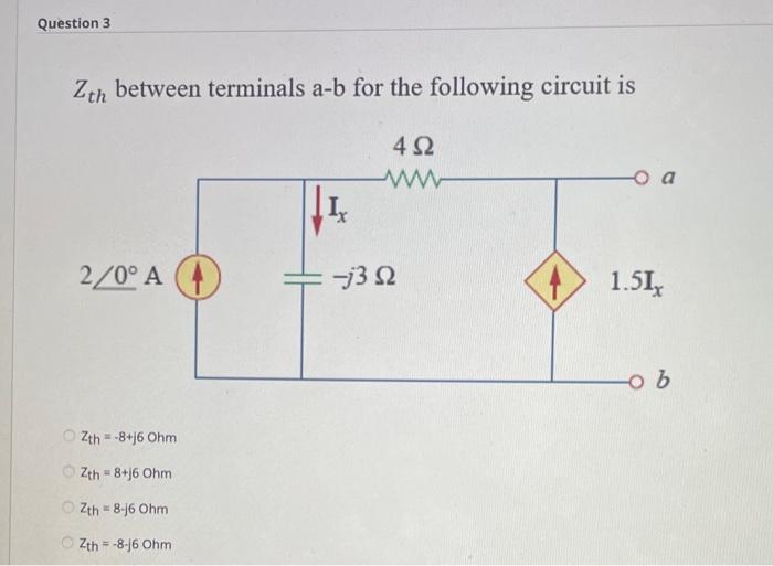 Solved Zth between terminals a-b for the following circuit | Chegg.com