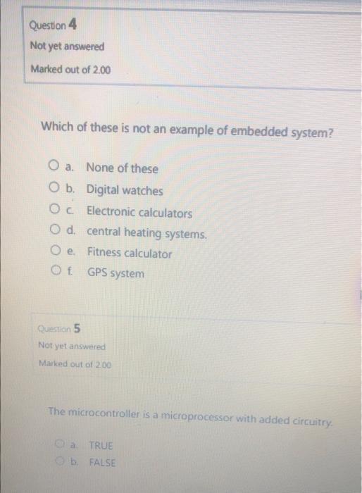 Solved Which of these is not an example of embedded system? | Chegg.com