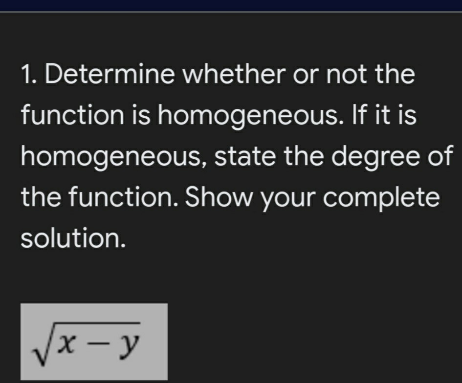 Solved 1. Determine whether or not the function is | Chegg.com