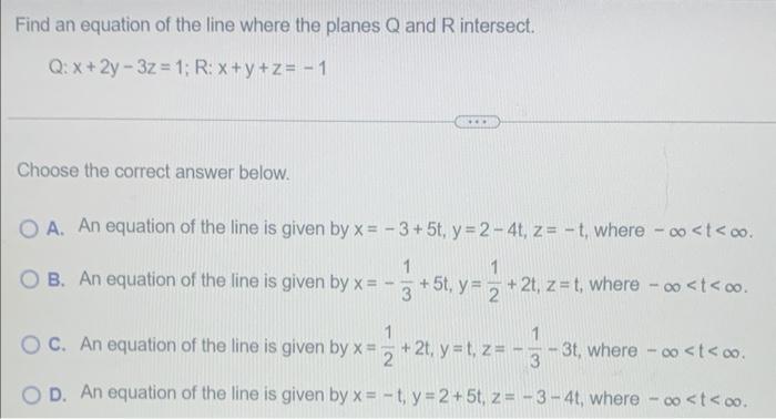 Solved For the following set of planes, determine which | Chegg.com