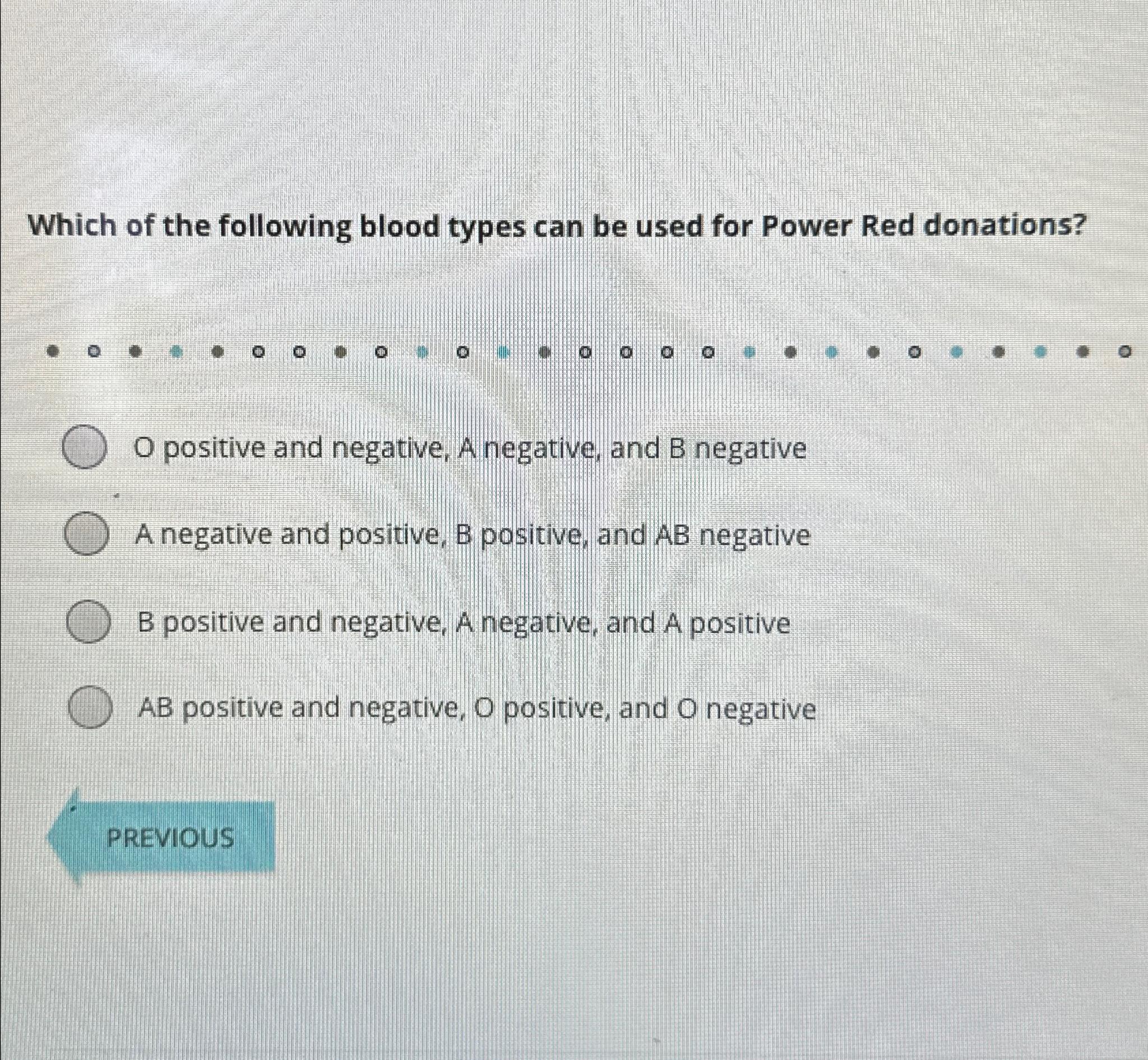 Solved Which of the following blood types can be used for | Chegg.com