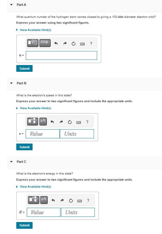 Solved Part AWhat quantum number of the hydrogen atom comes | Chegg.com