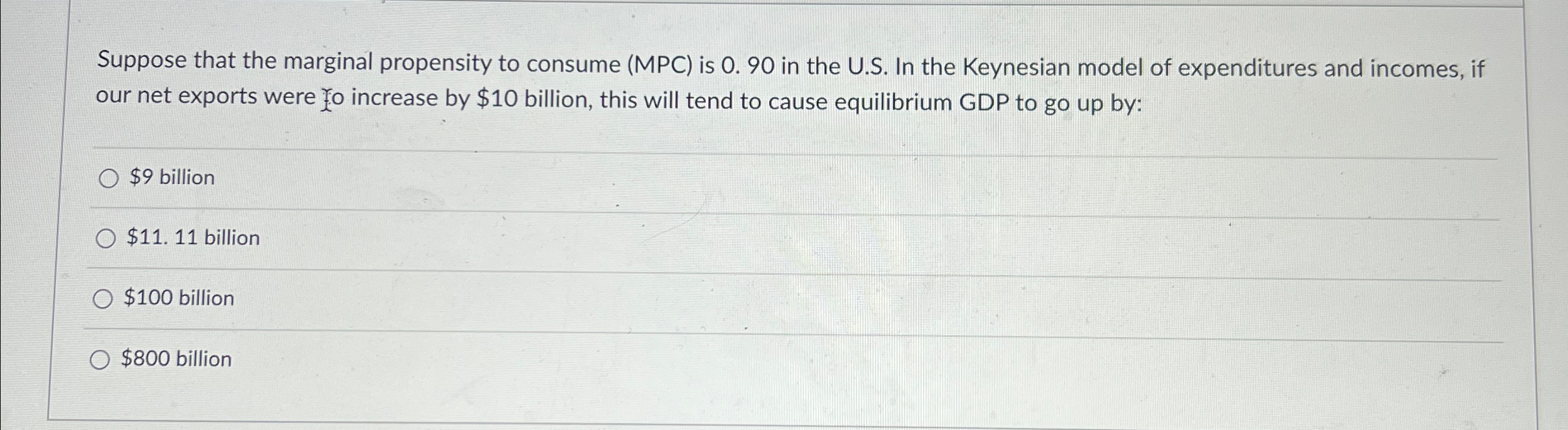 Solved Suppose that the marginal propensity to consume (MPC) | Chegg.com