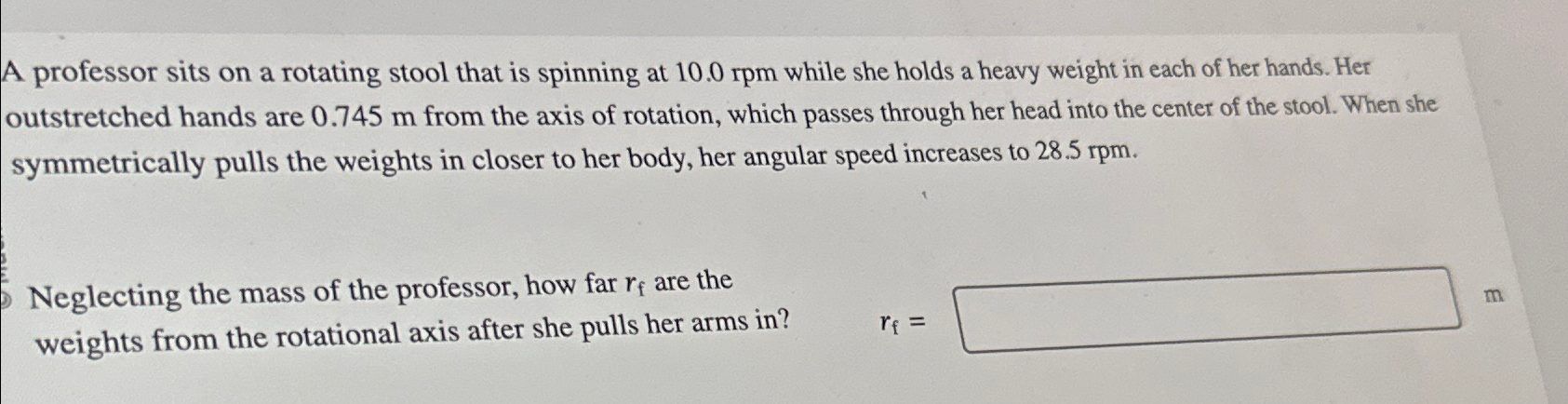 Solved A professor sits on a rotating stool that is spinning | Chegg.com
