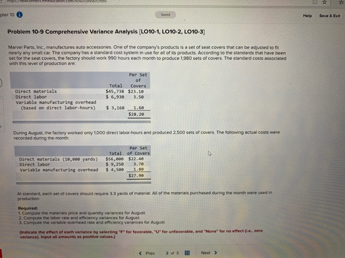 Solved net nem pter 10 Sad Help Save & Exit Problem 10-9 | Chegg.com