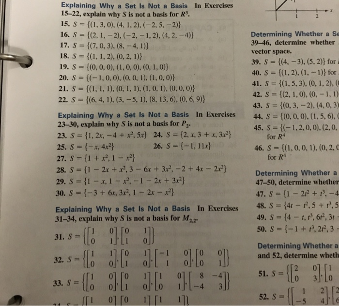 Solved Explaining Why a Set Is Not a Basis In Exercises | Chegg.com