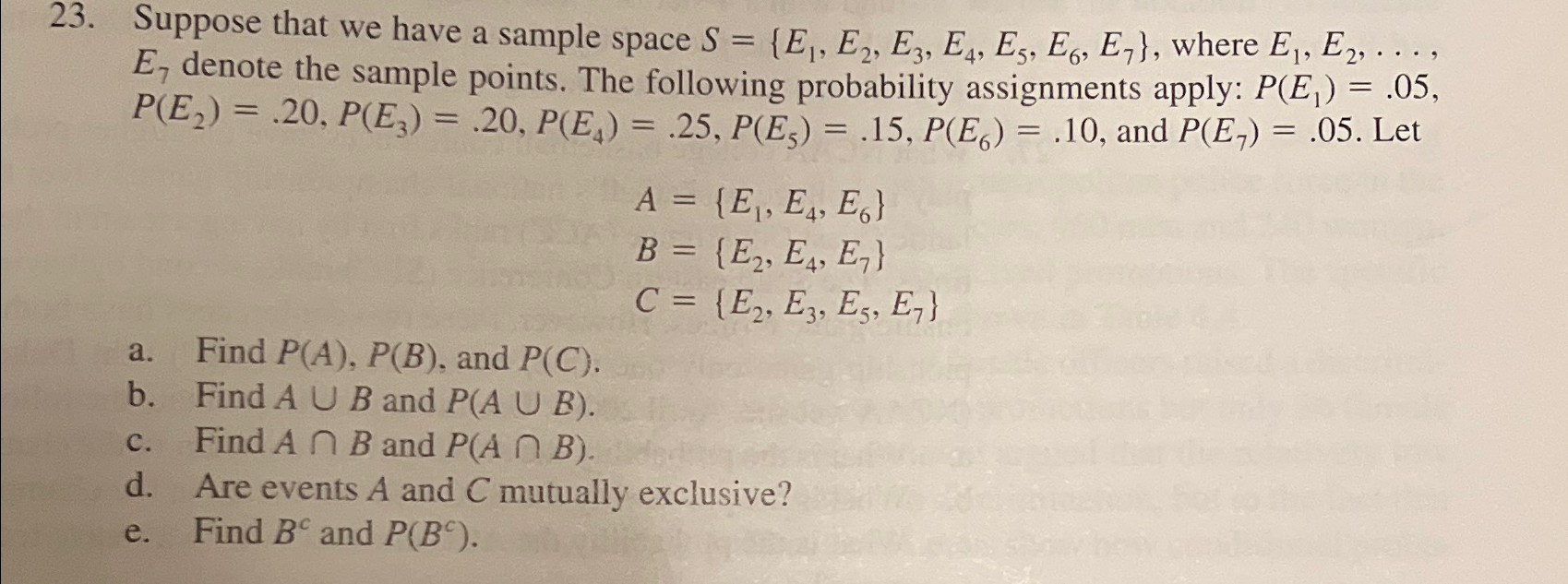 Solved Suppose that we have a sample space | Chegg.com