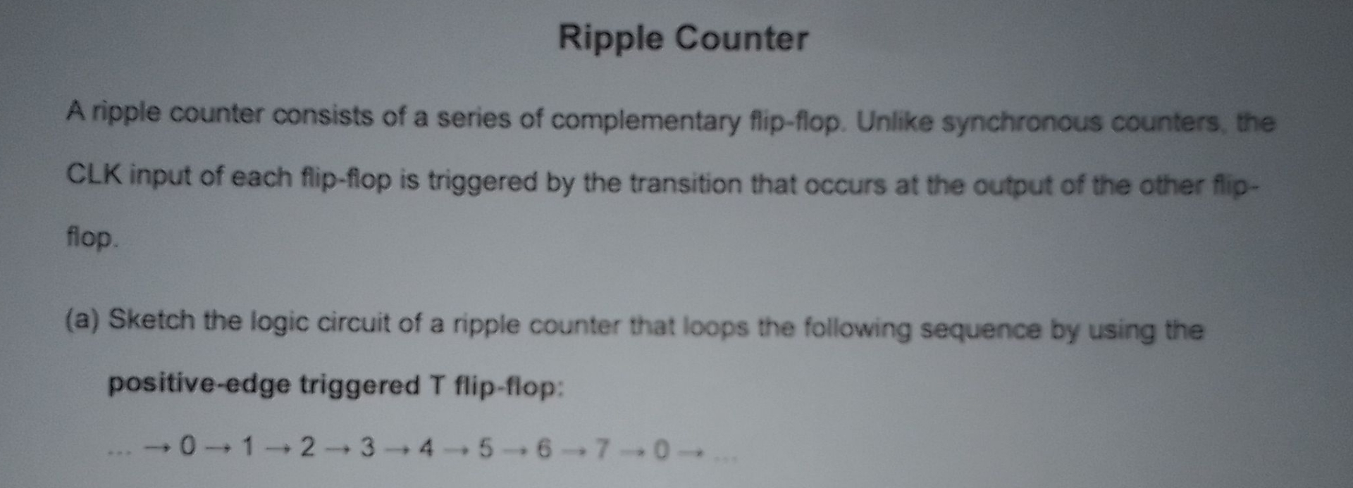 Solved Ripple CounterA ripple counter consists of a series | Chegg.com