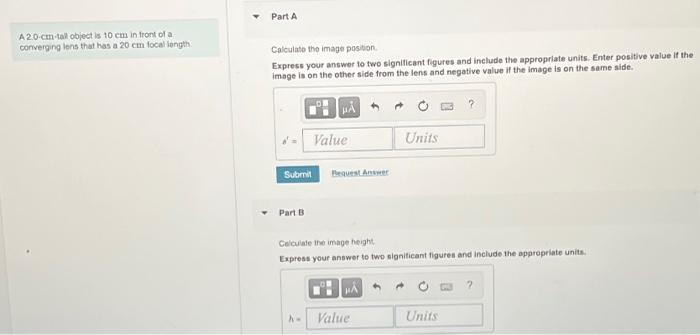 Solved A 2.0⋅cm⋅ tal object is 10 cm in front of a | Chegg.com