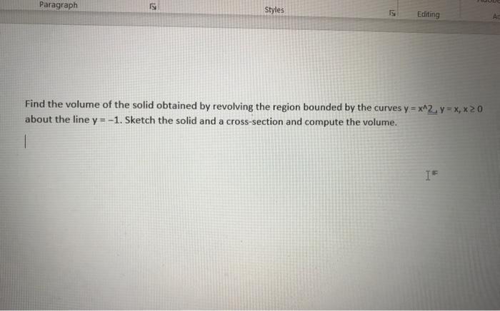 Solved Find the volume of the solid obtained by revolving | Chegg.com
