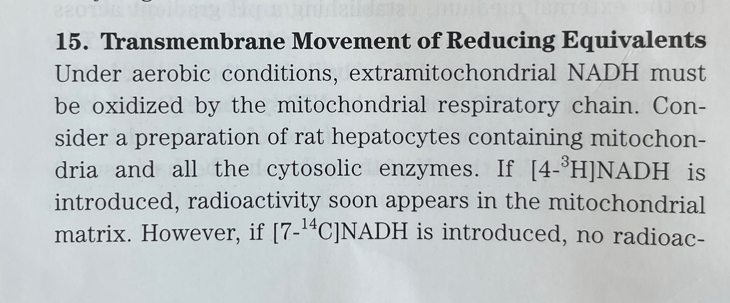 Solved Transmembrane Movement of Reducing Equivalents Under | Chegg.com