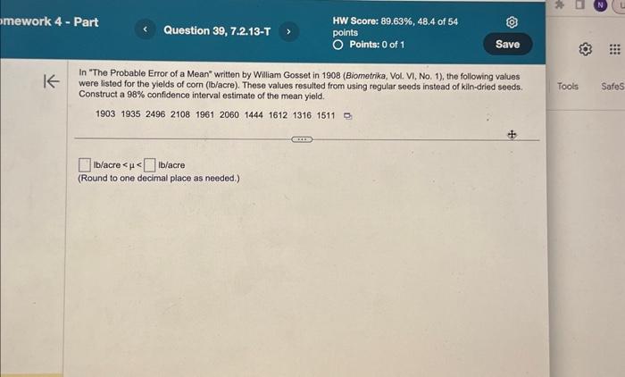 Solved In "The Probable Error of a Mean" written by Wiliam | Chegg.com