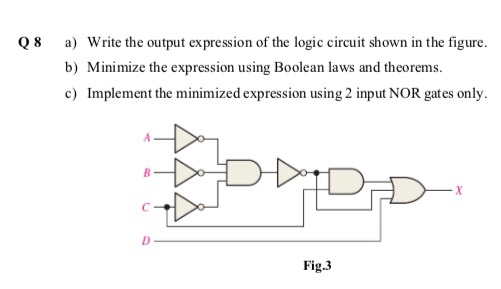 Solved Q8 a) Write the output expression of the logic | Chegg.com
