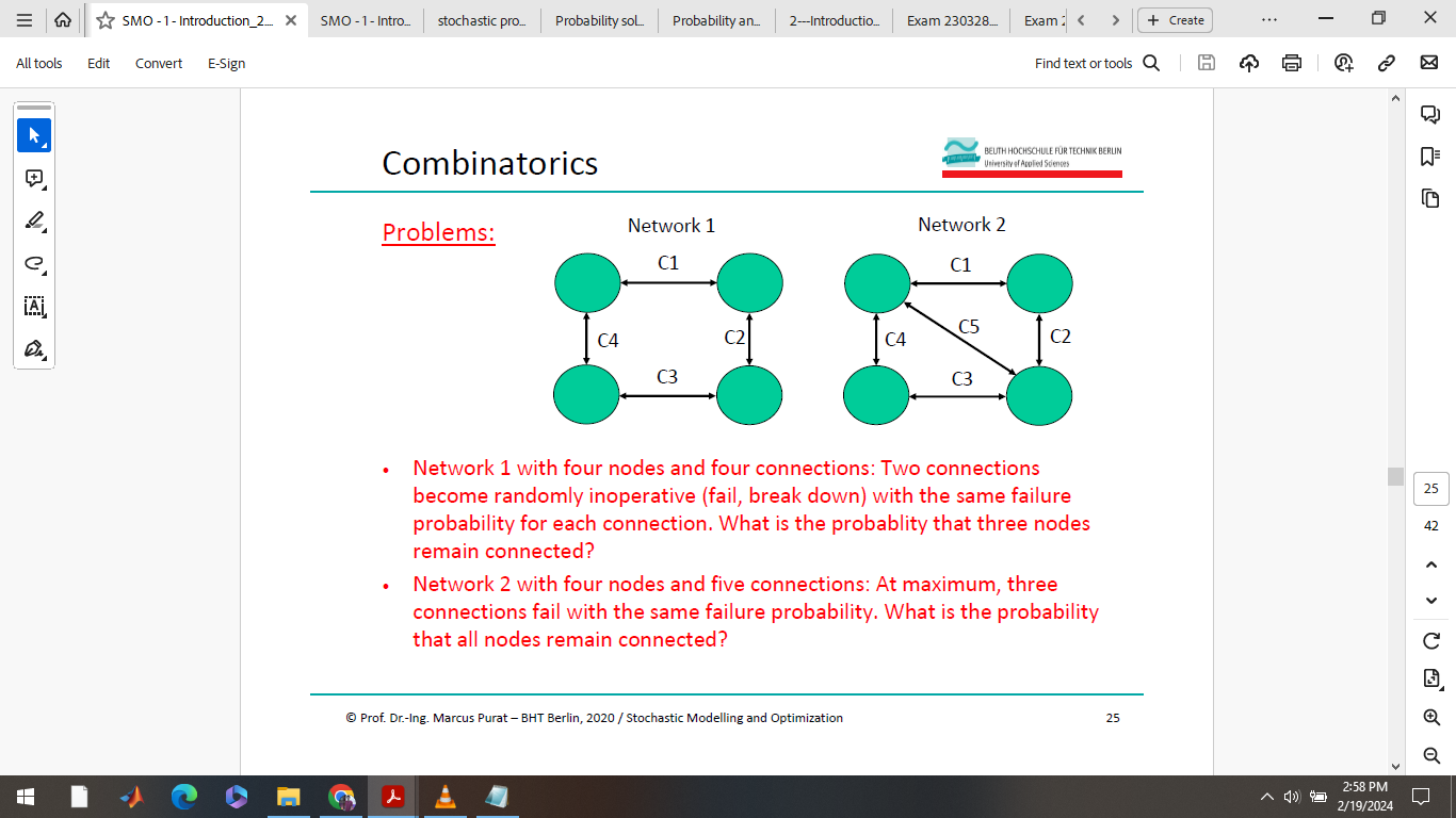 Network 1 ﻿with four nodes and four connections: Two | Chegg.com