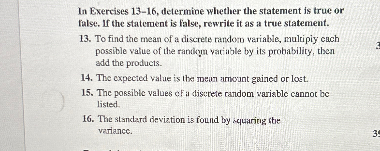 Solved In Exercises 13-16, ﻿determine whether the statement | Chegg.com