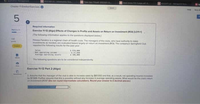 Solved Required information Exercise 11-12 (Algo) Etfects of | Chegg.com