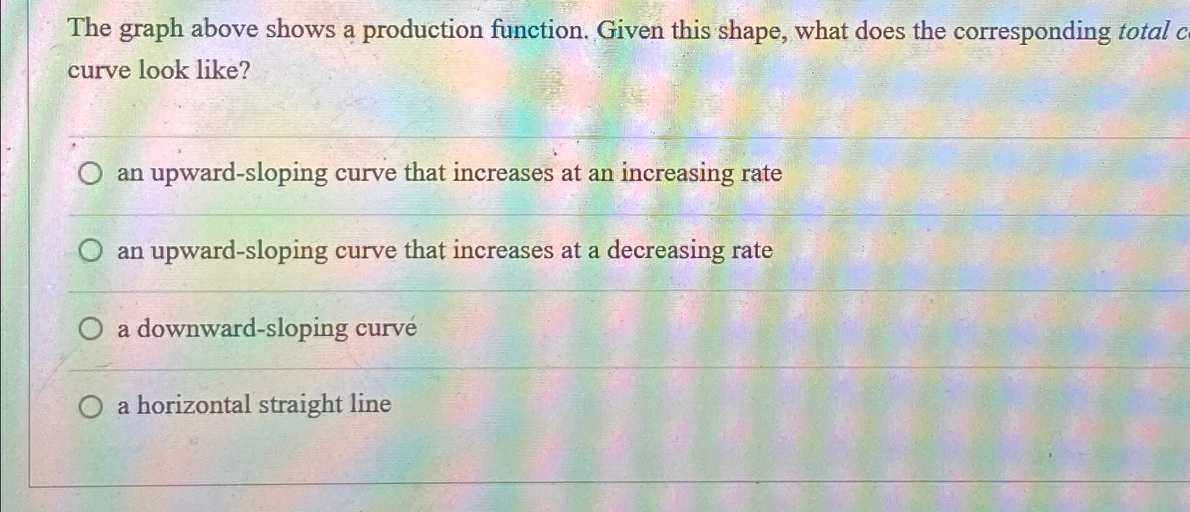 Solved The graph above shows a production function. Given | Chegg.com