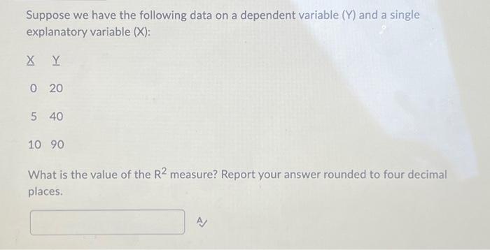 Solved Suppose we have the following data on a dependent | Chegg.com