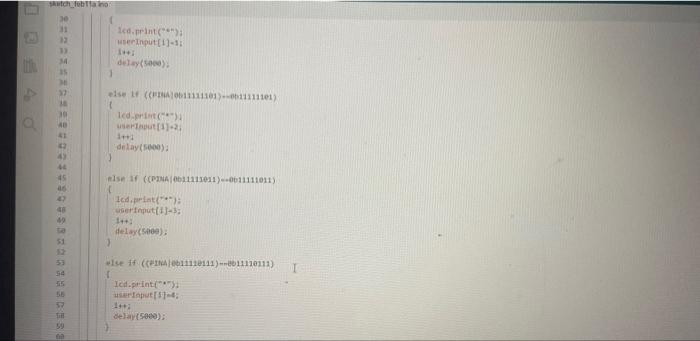 Solved I have a code that implements push buttons as inputs | Chegg.com