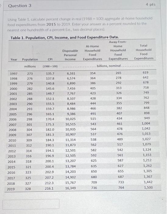 Solved Using Fable 1. calculate per capita real (1988 - 100) | Chegg.com