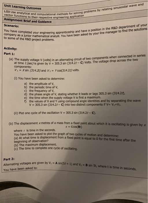 Solved Unit Learning Outcomes LO3 Use analytical and | Chegg.com